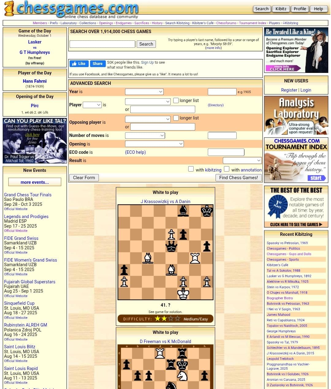 How To Use The Chessgames.com website - The Chess Advisor