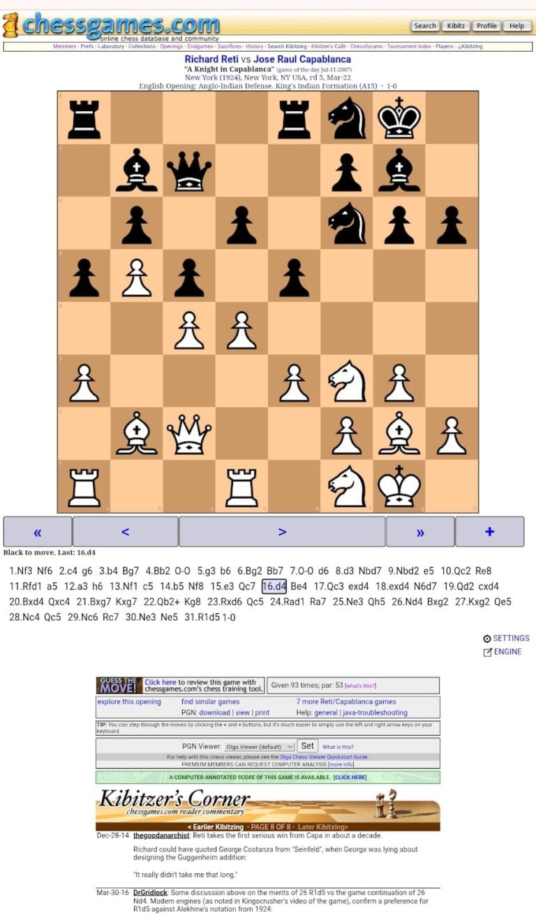 How To Use The Chessgames.com website - The Chess Advisor